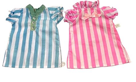Vintage Abc Distributing Doll Clothes 1993 Pink White And Blue Stripe