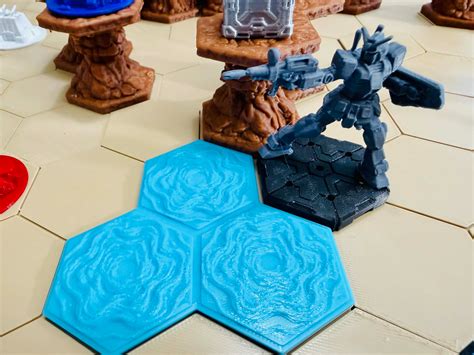 Water Tiles Hex Terrain Gundam Assemble Free 3d Print Model