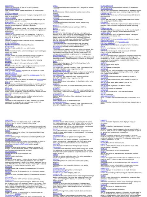 Autocad System Variables Pdf Engineering Tolerance Typefaces