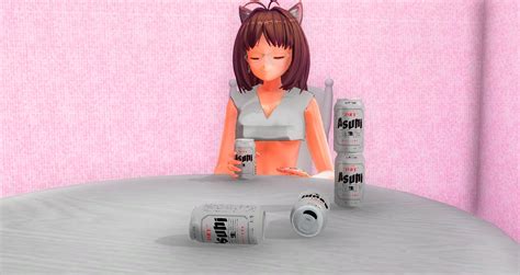 yasu com3d2 on Twitter 夏休みが終わっちゃう のでうちの子に飲んだくれていただきました 缶は暇紙氏の35缶