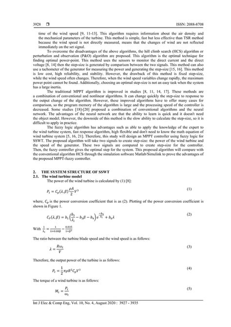 The Maximum Power Point Tracking Based Control System For Small Scale