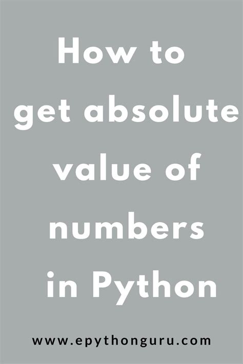 How To Get Absolute Value In Python