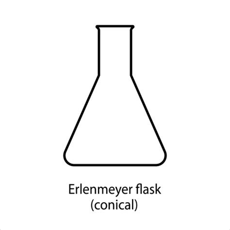 Schematic Of A Flat Bottomed Flask Royalty Free Vector Image