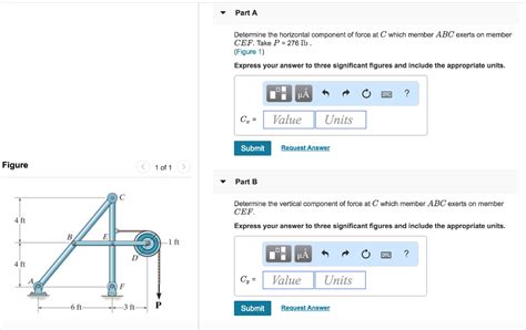 Solved Part A Determine The Horizontal Component Of Force At Chegg