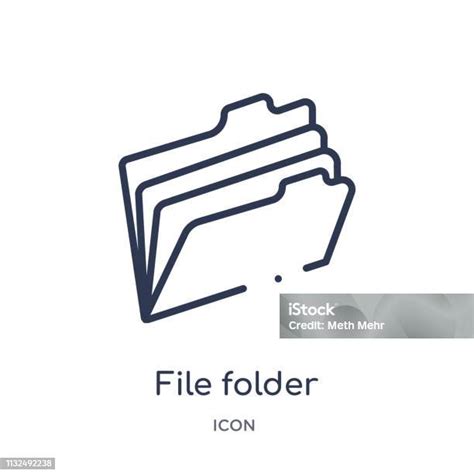 편집 도구 개요 모음에서 선형 파일 폴더 아이콘입니다 얇은 선 파일 폴더 아이콘 흰색 배경에 고립입니다 파일 폴더 유행 그림 0명에 대한 스톡 벡터 아트 및 기타 이미지
