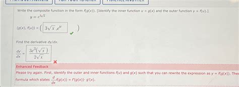 Solved Write The Composite Function In The Form