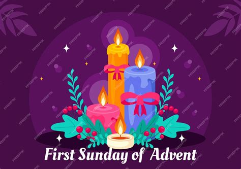 Premium Vector First Sunday Of Advent Or The Beginning Of A New