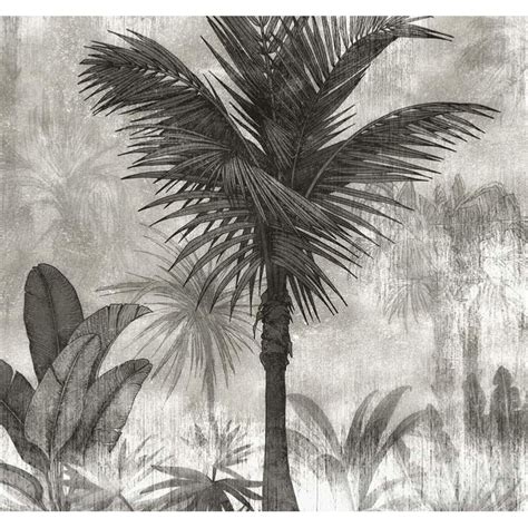 Papier Peint Exotique Gris Et Beige Panoramique Muraem