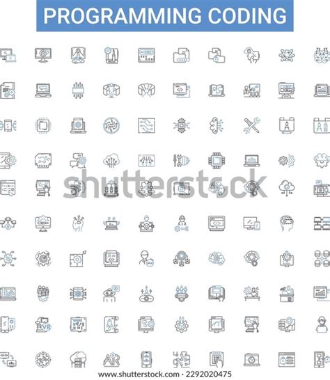 Programming Coding Outline Icons Collection Coding Stock Vector Royalty Free 2292020475