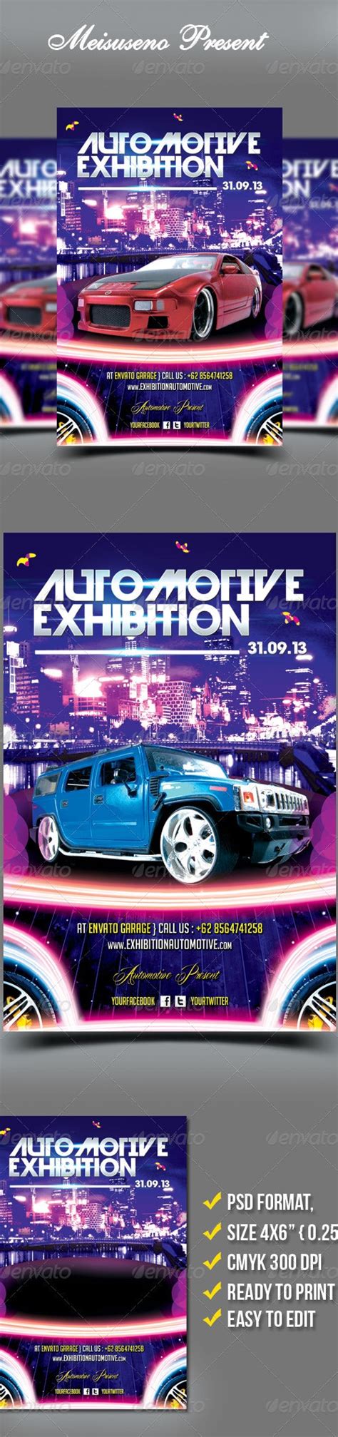Automotive Exhibition Flyer Template Print Templates Graphicriver