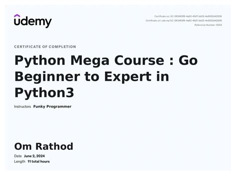 Om Rathod On Linkedin Python Programming Continuouslearning Udemy