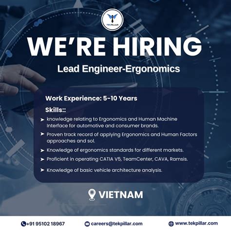 Vinay Limbalkar On Linkedin Ergonomics Vietnam Jobdescription Requirements Leadengineer