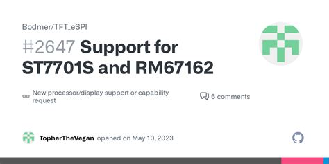 Support For ST S And RM Bodmer TFT ESPI Discussion GitHub