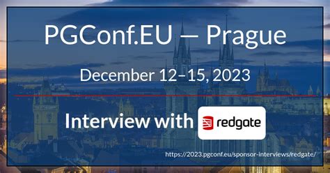 Interview With Redgate — Postgresql Conference Europe 2023