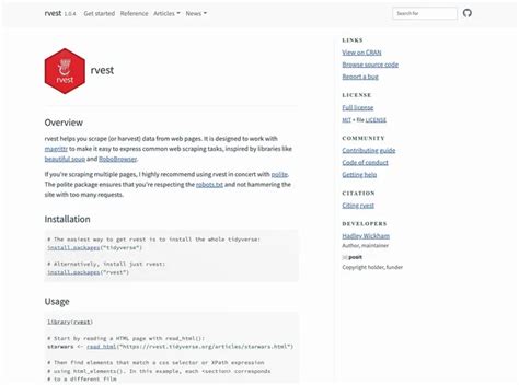 Rvest By Tidyverse A Undefined Template Built At Lightspeed