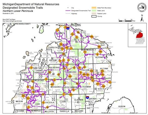 World Maps Library Complete Resources Michigan Snowmobile Trail Maps