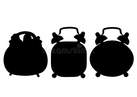 Funny Alarm Clocks In The Set Stock Vector Illustration Of Black