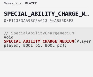 SpecialAbilityChargeMedium FiveM Natives Cfx Re Docs