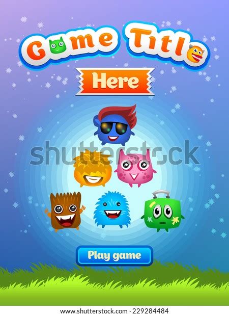 Game Ui Main Menu Screen Vector Stock Vector Royalty Free Shutterstock