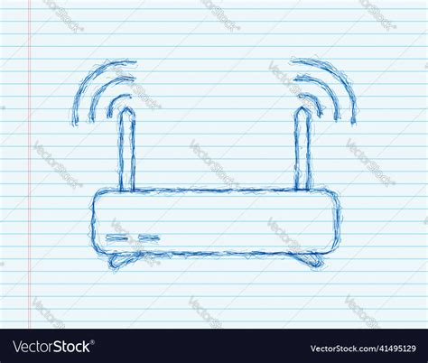 Network Router Sketch Icon Wifi Wireless Vector Image