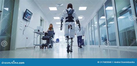 Patients With Injuries Walk Wearing Advanced Robotic Exoskeletons Scientists And Engineers Use