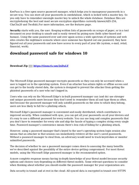Fillable Online Keepass A Free And Open Source Password Manager