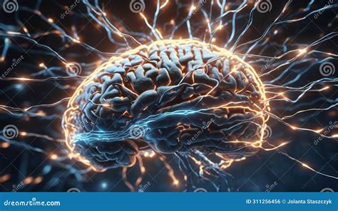 Brain Close Up Generative Ai Stock Illustration Illustration Of