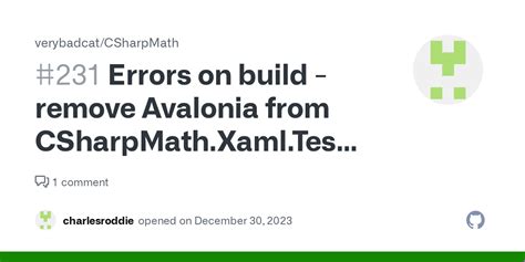 Errors On Build Remove Avalonia From Csharpmathxamltests And Delete Csharpmathapple
