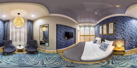 민스크 벨로루시 2019년 5월 등사각형 구형 프로젝션vr 콘텐츠의 스튜디오 아파트 침실에서 완전한 원활한 Hdri 파노라마 360 각도 프리미엄 사진