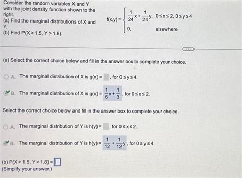 Solved Consider The Random Variables X And Y With The Joint
