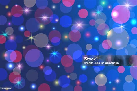 진한 파란색 Bokeh 추상적인 배경 와 빛 별 반짝임 공간을 복사합니다 크리스마스와 새해 휴일 템플릿입니다 벡터 일러스트 레이 션입니다 0명에 대한 스톡 벡터 아트 및