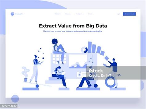 사람들이는 대시보드를 구축 하 고 그래프와 상호 작용 데이터 분석 및 사무실 상황입니다 방문 페이지 템플릿입니다 평면 벡터 일러스트 레이 션 개념에 대한 스톡 벡터 아트 및