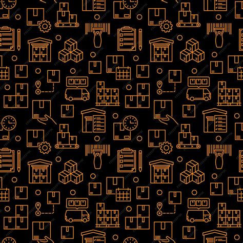 Premium Vector Inventory And Storage Vector Line Seamless Pattern Logistics Background