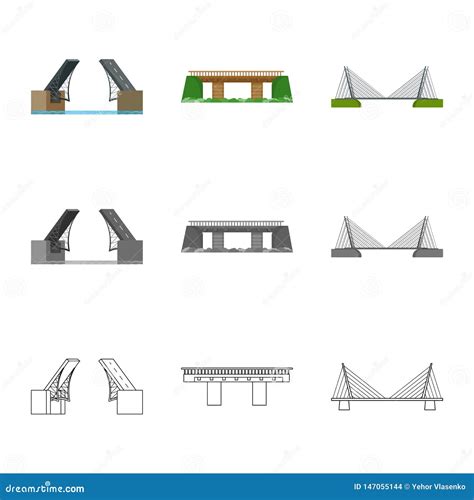 Vector Design Of Connection And Design Logo Set Of Connection And Side Stock Vector