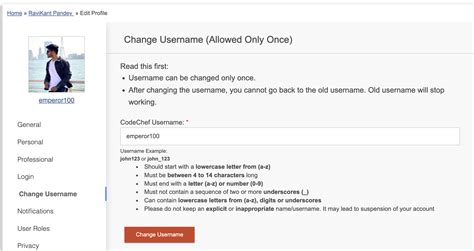 Rename User Id General Codechef Discuss