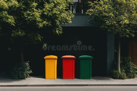 Colorful Recycling Bins In Urban Setting Stock Image Image Of Management Nature 337757479