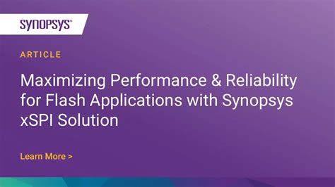Optimizing Xspi For Flash Performance And Reliability Synopsys Ip