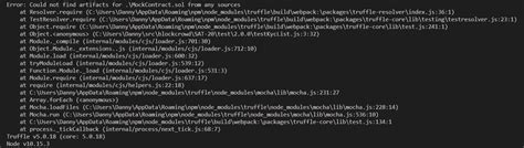Error Could Not Find Artifacts For Mockcontractsol From Any Sources