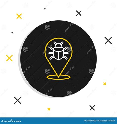 Line System Bug Concept Icon Isolated On White Background Code Bug