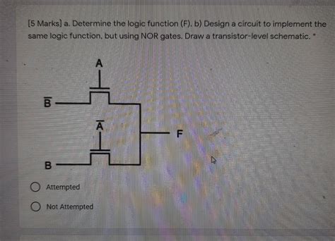 Solved Marks A Determine The Logic Function F B Chegg Com