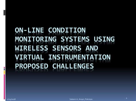 On Line Condition Monitoring Systems Using Wireless Sensors And Ppt