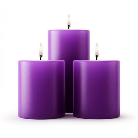 Premium Photo Purple Scented Candles Isolated On White Background
