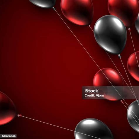 블랙 프라이데이 버건디 배경과 검은색 풍선과 빨간색 풍선 자주색에 대한 스톡 벡터 아트 및 기타 이미지 자주색 풍선 11