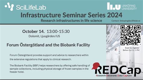 Scilifelab Seminar Series 2024 Presents 📝 Forum Östergötland And The Biobank Facility October 14