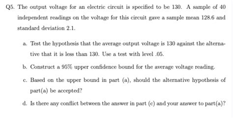 Q The Output Voltage For An Electric Circuit Is Chegg Com