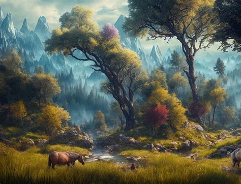 강에서 말의 무리 배경 말 숲 페인트 배경 일러스트 및 사진 무료 다운로드 Pngtree