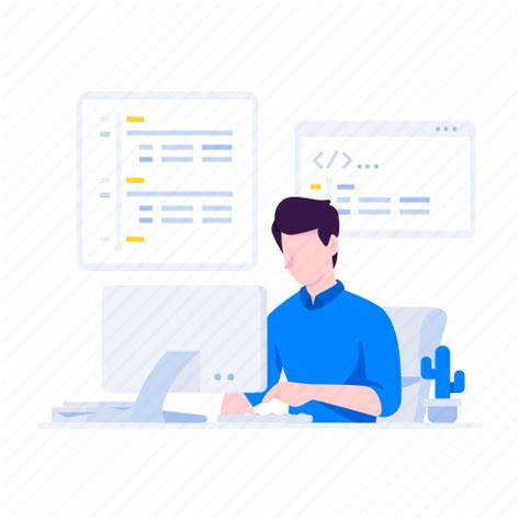 Developer Coding Web Code Illustration Download On Iconfinder