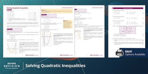 Solving Quadratic Inequalities Teacher Made Twinkl