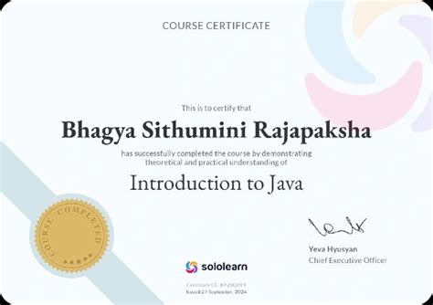 Bhagya Rajapaksha On Linkedin Java Programming Certification