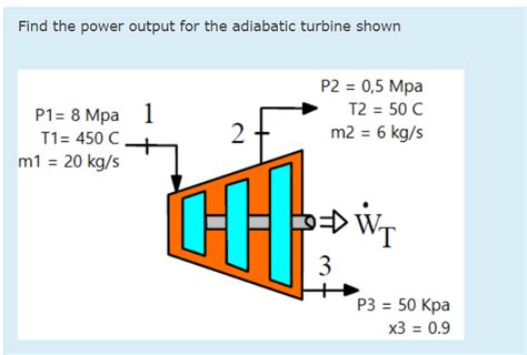 Find The Power Output For The Adiabatic Turbine Shown